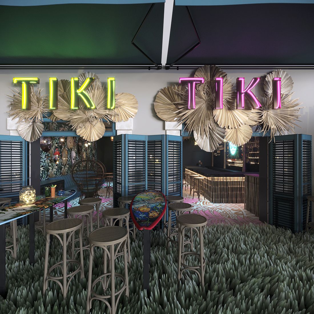 Tiki Tiki Bar Interior Design in Limassol, Cyprus | Maria Green ...