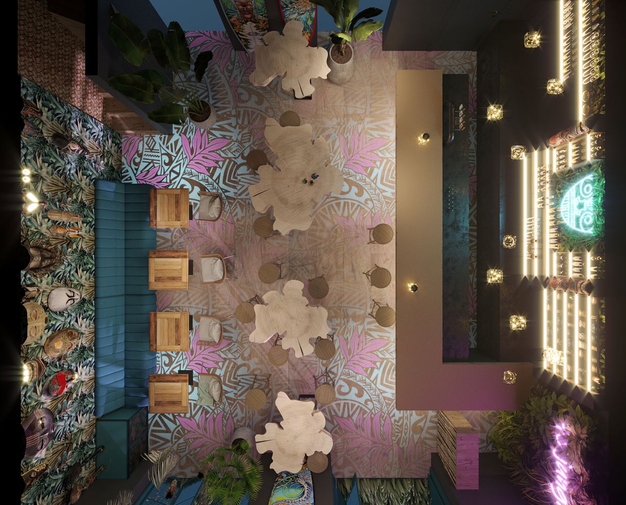 Tiki Tiki Bar Interior Design in Limassol, Cyprus | Maria Green ...