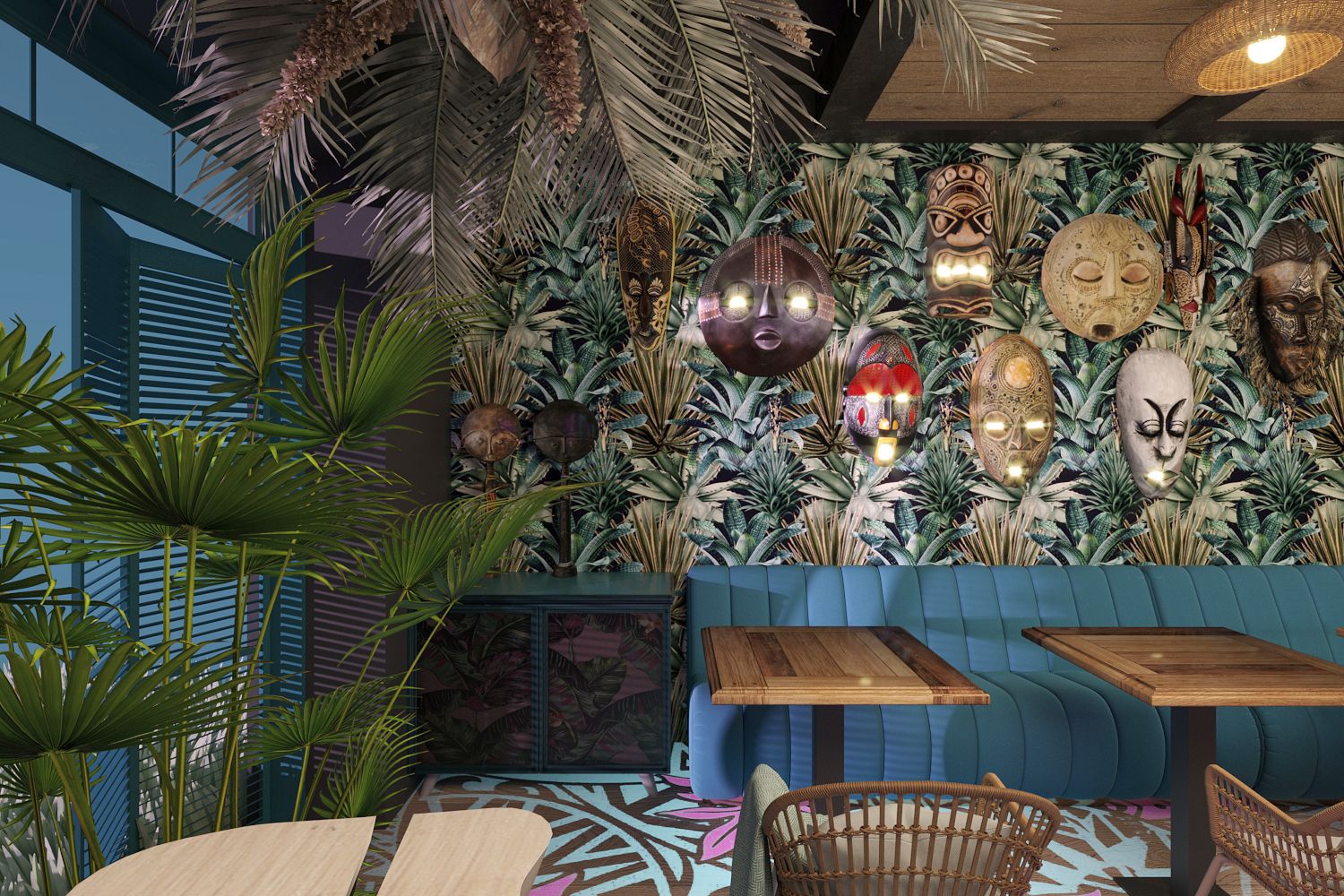Tiki Tiki Bar Interior Design in Limassol, Cyprus | Maria Green ...